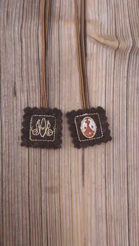 Tiny Brown Scapular | Mini Wool Scapular with Carmelite Symbols | Our ...