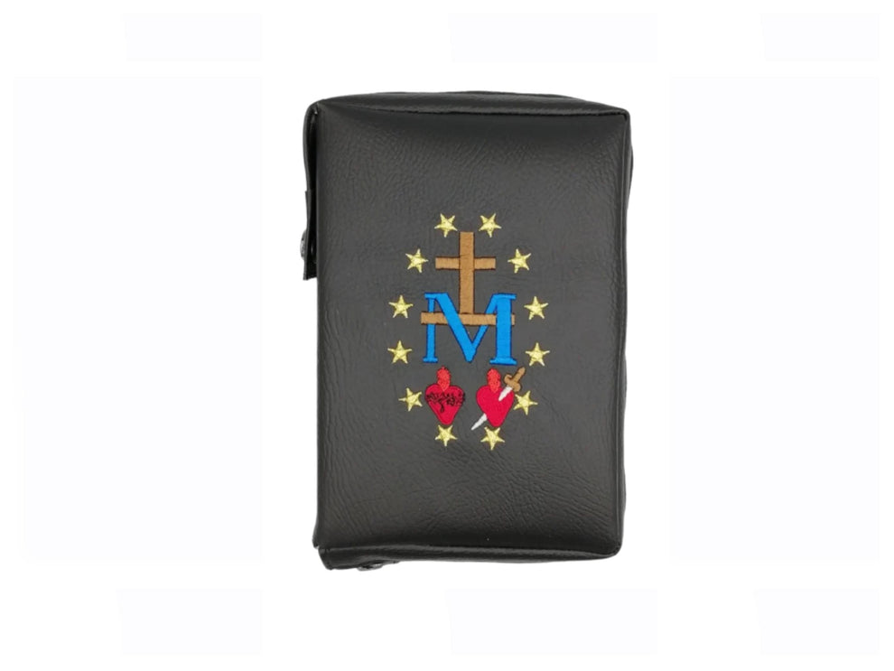 Zipped embroidered leather missal cover, book pouch, bible cover, book ...